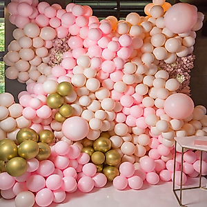 Pastel Pink Balloon Garland Kit 130Pcs Pastel Balloons 36/18/12/10/5 Inch Macaron Balloons Different Sizes for Baby Shower Gender Reveal Wedding Happy Birthday Party Decorations