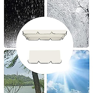 Porch Swing Canopy Waterproof Top Cover Set, Garden Swing Seat Replacement Canopy Awning Canopy Cover/Seat cover Outdoor Patio Ham-mock Swing Seat Cushion Cover (Beige #)