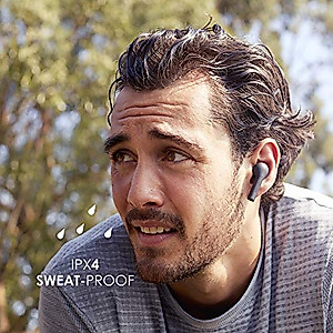 BoomPods Bassline True Wireless Earbuds - Bluetooth in-Ear Headphones, Water/Sweat Resistant, Compact Travel Charging Case, Instant Connection, TWS (Black)