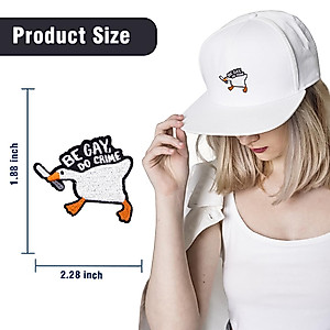 Luupatchy Duck Patch Be Gay Do Crime Funny Patch Iron On Patch Sew On Embroidered Patch for Adult Kids Teens Accessories for Jeans Jackets Clothes Hats Backpack & T-Shirts Tactical Backpacks