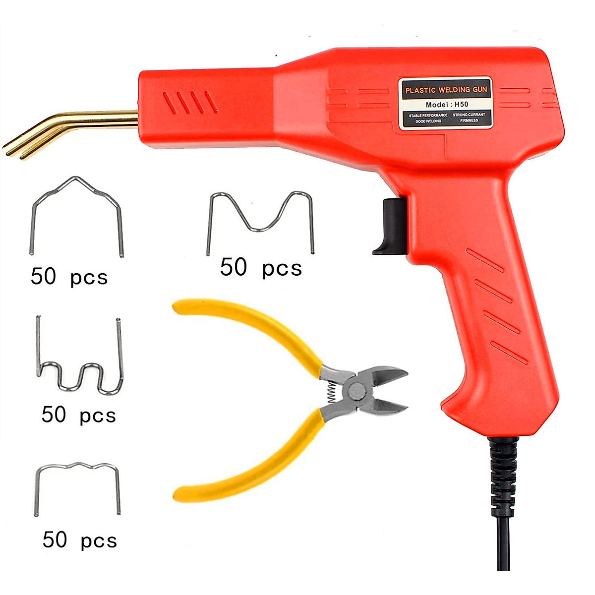 JIANPING Plastic Welder Kit for Car Bumper Repair, Hot Stapler Welding Gun, Plastic Welding Repair Kit with Carry Case (Red)