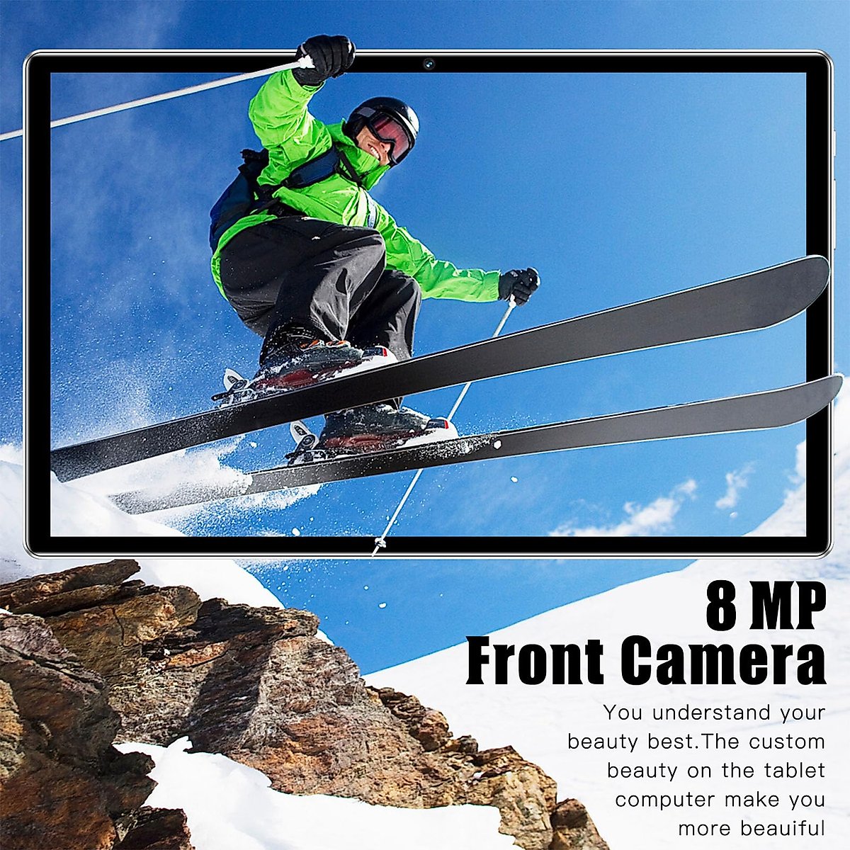 EBTOOLS 2 in 1 Tablet, 10.1in High Performance HD Screen Tablet with Clear Dual Speakers, 8MP Front Camera 16MP Rear Camera Large Battery Tablet with Keyboard (US Plug)