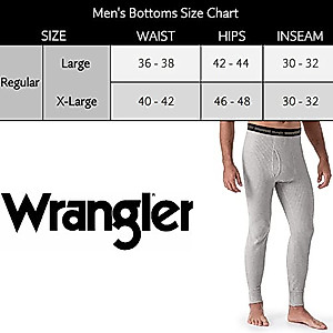 Wrangler Men's Waffle Thermal 2-Pack Pants, Light Grey Heather, Large