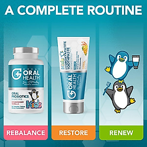 Childrens Oral Probiotics – Oral Care Probiotic for Kids Cavity Prevention & Bad Breath Treatment Supplement w/BLIS K12 M18 Mouth & Gum Health Dentist Formulated 30 Lozenge Strawberry –eBook Included