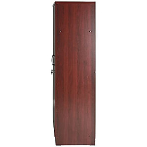 Pemberly Row Modern Wood Two Door Armoire Wardrobe Cabinet in Mahogany