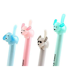 Gydthdeix 4 Pcs 0.5mm Newest Novelty 4 Styles Cute Dog Pencil Black Writing Gift Plastic for Office School Children Gift Stationery Supplies Set