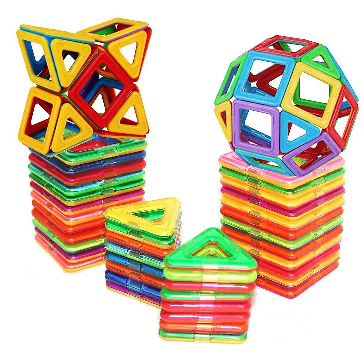 Toptoday Magnetic Building Blocks,Magnetic Tiles Building Blocks Toddlers Toys Magnets for Kids, Girls and Boys Birthday Gift 30pcs-4