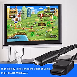 Wiistar Wii to HDMI Converter Wii HDMI Adapter Cable 1m/3.2ft 1080P for Full HD Device Video Converter 720/1080P Supports All Wii Display Modes