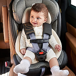 Innokids Car Seat Strap Cover Set for Baby Kids Seat Belt Covers with Crotch Pad Back Anti-Slip Design for Car Seats Pushchair Stroller (Medium (5.9”L), Black Grey)