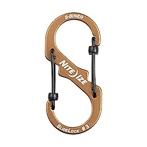 Nite Ize LSBA3-29BG-R6 S-Biner SlideLock Dual Locking Carabiner, Size #3, Coyote
