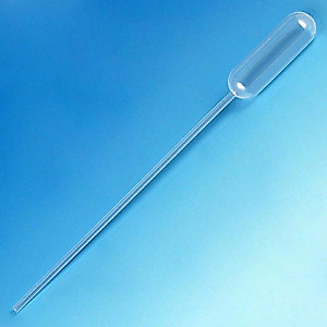 Globe Scientific 136030-500 LDPE Narrow Stem Transfer Pipet, Non-Sterile, Long Stem, Standard, 155mm Length, 4.5mL Capacity (Box of 500)