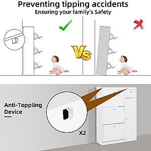 HOPUBUY White Shoe Cabinet for Entryway, Shoe Storage Cabinet for Larger Shoes, Hidden Shoe Organizer with Door, Modern Shoe Storage Cabinet for Men Women's Heels, Boots, Slippers