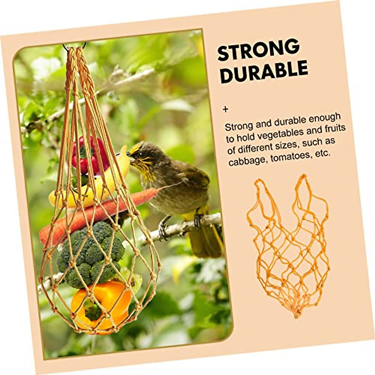 YARNOW Large Vegetable Duck Cabbage Supplies Holder Net Yellow Treating Chicken Bag Poultry Skewer S Parrot Hanging Foraging Cocks Birds Pet for Tool Feed Feeder Food Feeding Cotton