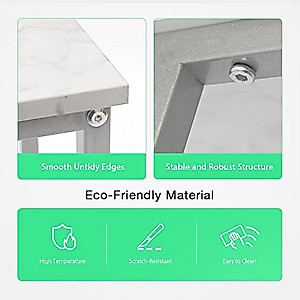 AZL1 Life Concept Chrome Accent Metal Base C Table for Living Room Bedroom Balcony Family and Office, White 2