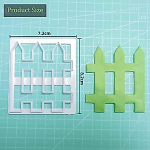 2PCS Fondant Molds | Wood Cutter | Garden Fence-Shaped Fondant Cutter - Wood Fence Cookie Cutter Creative Fondant Cake Fence Mold for Fondant, Gum Paste, Polymer Clay, DIY Cake Border Decorating