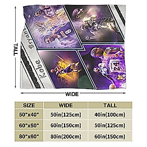 DomSem Basketball Cozy Throw Blanket Sports Style Soft Flannel Blankets Warm Plush Bed Blanket Couch Living Room Sofa Warm Throw Blanket for Adult Teen 80x60ininch