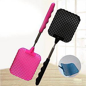 01 02 015 Fly Swatter, Stainless Steel Mini Fly Racket Retractable Durable for Home Office for Anti- for Repel Mosquitoes for Outdoor Camping