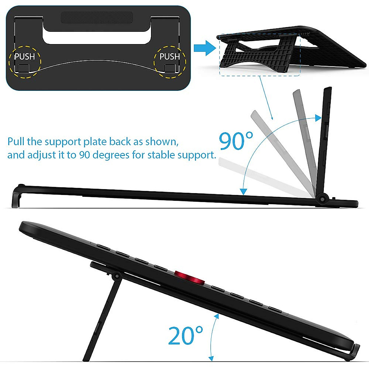 XPPen AC41 Graphics Tablet Stand Drawing Tablet Stand Laptop Stand Mobile Device Stand Holder for XPPen Artist12, Artist13.3, Artist15.6, Artist15.6 Pro, Suitable for 10-15.6" Device