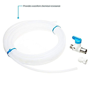 John Guest Ice Maker Connection Kit with Angle Stop Adapter Valve, Push to Connect Plastic Plumbing Fittings, White, ICE MAKER KIT