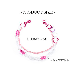 Sinalty Pink Hip Hop Pants Chains Layered Jean Chains Heart Pants Belt Chain Rave Body Jewelry Accessories for Women and Girls