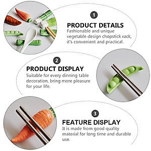MAGICLULU 6pcs Ceramic Chopstick Rest Chopstick Stand Ceramics Chopsticks Rack Decor Vegetables Japanese Chopsticks Stand Porcelain Chopsticks Stand Vegetable Design Chopsticks Rack Solid