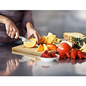 DOBADN Bamboo Cutting Board Set for Kitchen,（Set of 3）Chopping Boards with Juice Groove,Natural Wood Cutting Boards with Stainless Steel Holder,Cutting Board Set for Butcher Block,Cheese,Vegetables