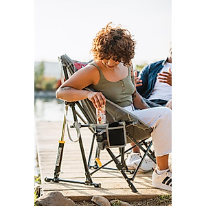 GCI Outdoor MaxRelax Pod Rocker Portable Rocking Chair & Outdoor Camping Chair, Red