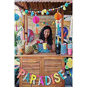 Talking Tables Boho Party Decorations | Boho Pom Poms Garland | Great For Room Décor, Birthday Party, Baby Shower, Wedding And Bridal Shower