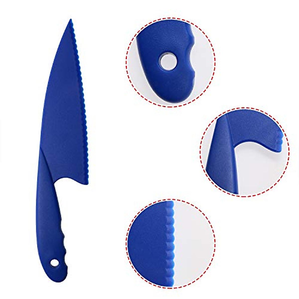 PENTA ANGEL 6 Colors Plastic Kitchen Knife Set Nylon Knife Children Safety Cooking Chef Knives for Fruit Lettuce Vegetable Salad Bread (6 Colors)