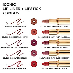 L'Oreal Paris Colour Riche Lip Liner with Omega 3 and Vitamin E, More Chocolate, 0.007 oz.