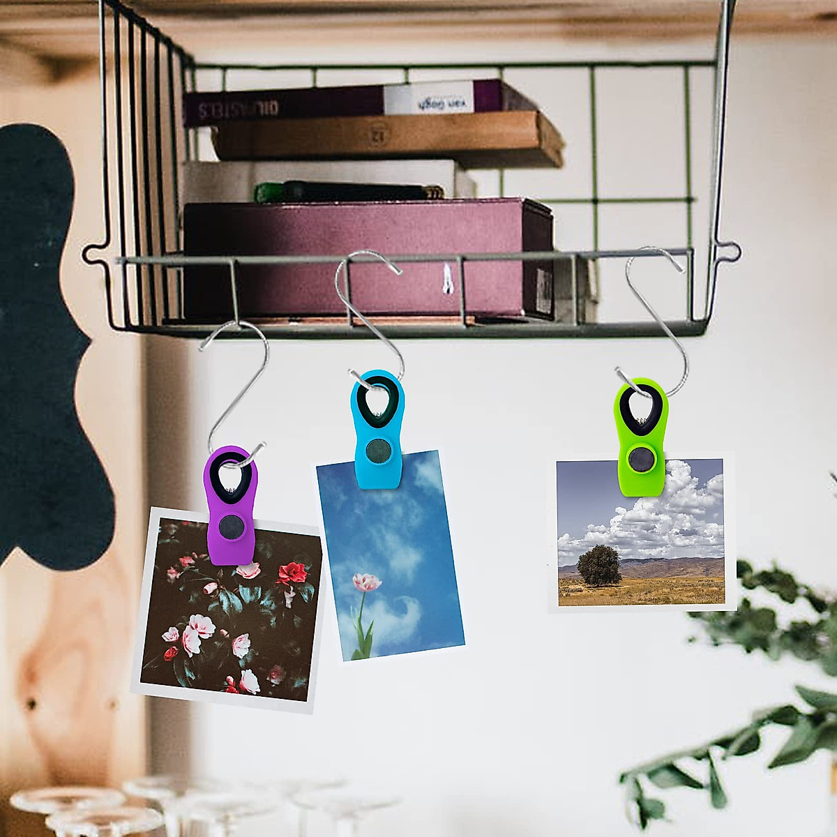 Bag Clips with Magnet, Chip Clips, Bag Clips for Food, Clips for Food Packages, 6 Pack Assorted Colors Magnetic Clips for Refrigerator, Bread Bags, Snack Bags and Food Bags