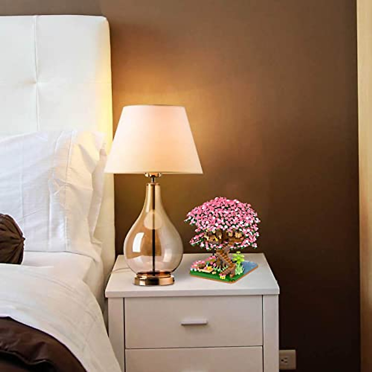 Gyinere Cherry Blossom Bonsai Tree Building Blocks for Girls,Mini Bonsai Tree Kit,Cherry Blossom Tree Toy Building Sets,Sakura Tree House Decor Building Sets for Adults,Idea Gifts for Adults Kids