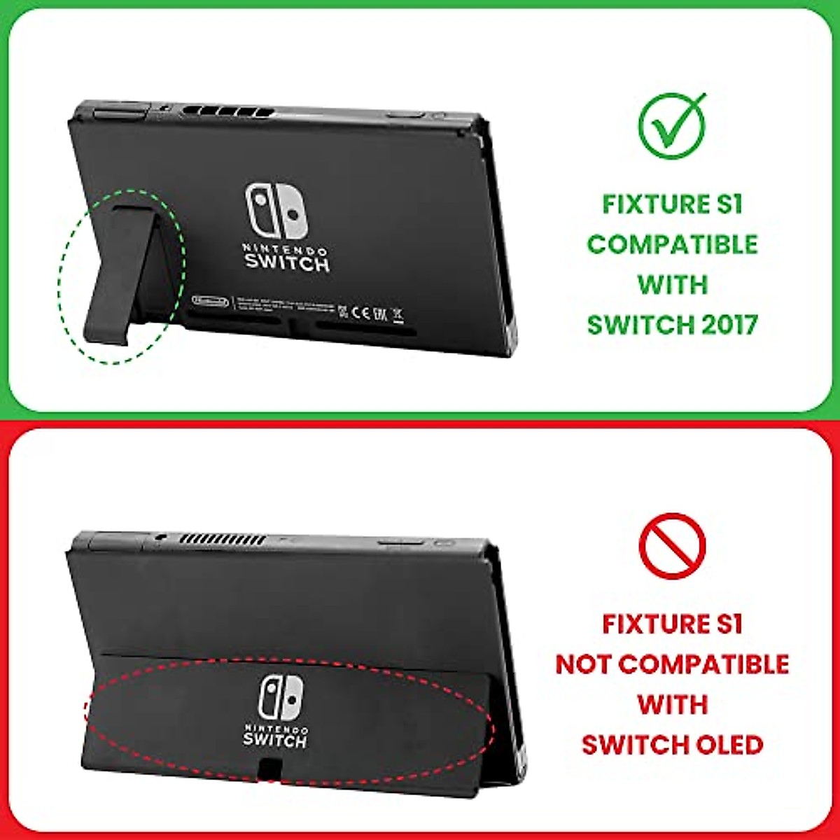 Fixture S1 Ultra Bundle Gaming Console Monitor Mount and Game Controller Compatible with Nintendo Switch, Adjustable Video Game Holder Stand Clip, Includes Carrying Case