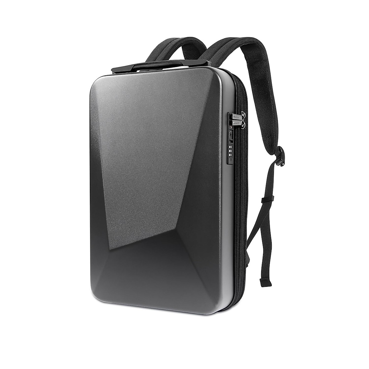 HANSSHOW Cyberbackpack Hard Shell Laptop Backpack, 17 Inch TSA Anti-Theft Waterproof Backpack, USB Charging Port Slim Bookbag