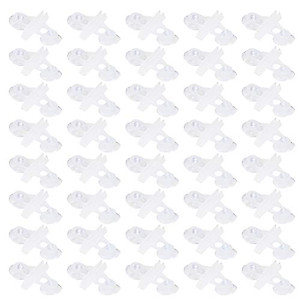 TOPINCN 40PCS PVC Aquarium Fish Tank Suction Cup Separating Board Divider Support Clip Insulation Clip(White)