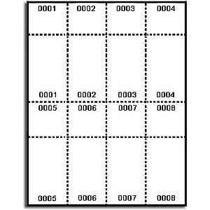 400 Label Outfitters® Pre Numbered Laser or Inkjet Printable Raffle, Event, or Other Tickets with Numbered Stub, White