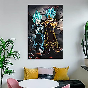 HOW FIT Anime Vegeta Poster Prints on Canvas Decoration Room Decor Posters Unframe 12x18inch(30x45cm)