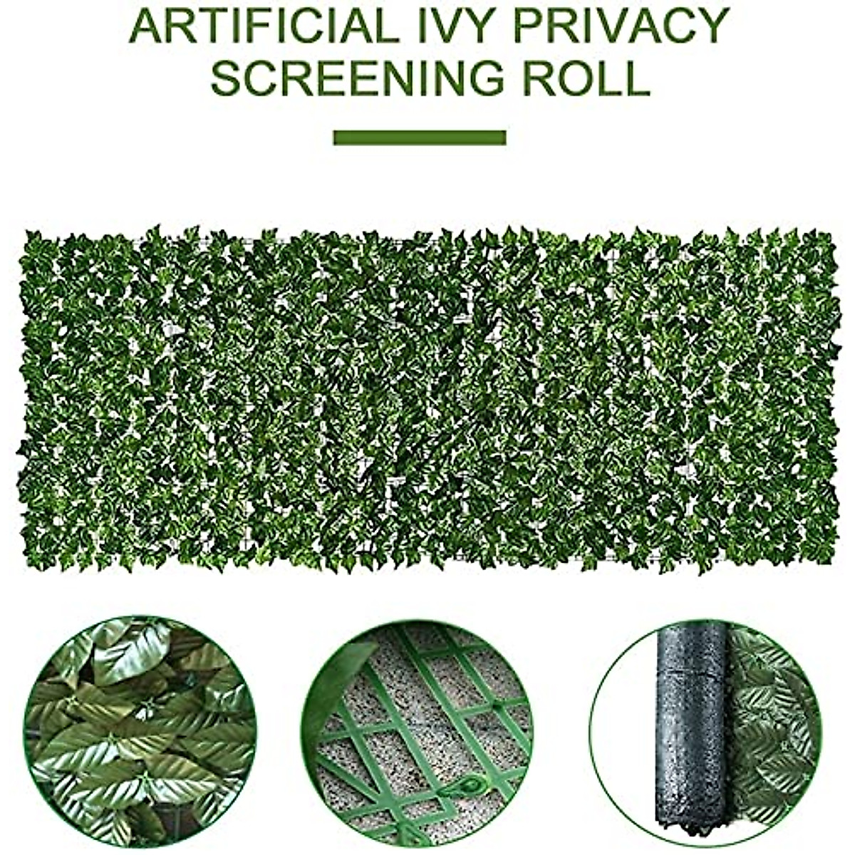 HACSYP Expandable Faux Privacy Fence Artificial Ivy Privacy Fence Screen | Garden Privacy & Protective Leaves Filter Roll Privacy Fence for Outdoor Garden Balcony Backyard