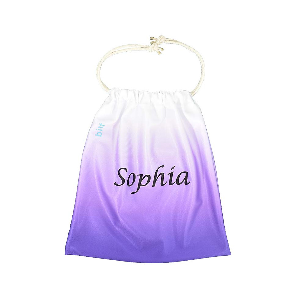 Bitt Sportswear Personalized Gymnastics Grip Bag - Ombre Colors, Customized Bag with Crystals Option (Purple Ombre)