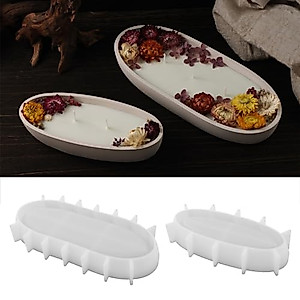 AOOOWER DIY Storage Tray Mold Jewelry Container Resin Casting Mold DIY Candle Holder Mould Simple Boats Tray Mold Easy to Clean