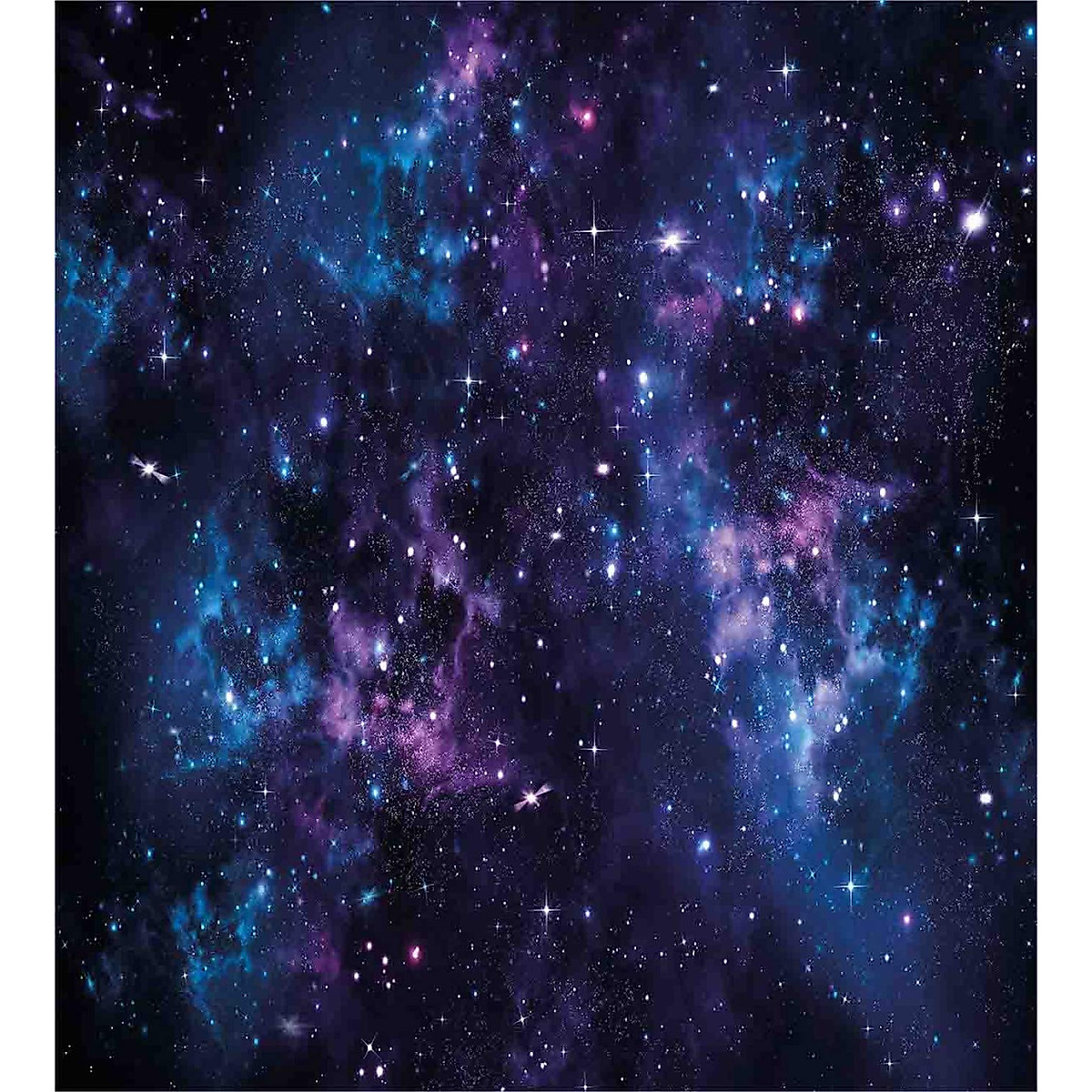 Ambesonne Space Duvet Cover Set, Mystical Sky with Star Clusters Cosmos Nebula Celestial Scenery Artwork, Decorative 3 Piece Bedding Set with 2 Pillow Shams, King Size, Blue