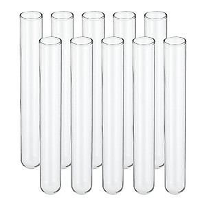 PATIKIL 20ml Test Tubes, 20pcs 5.91x0.79in Glass Clear Round Bottom Test Tube Containers for Bead Party Candy Bath Salt Storage Scientific Experiment Plant Propagation