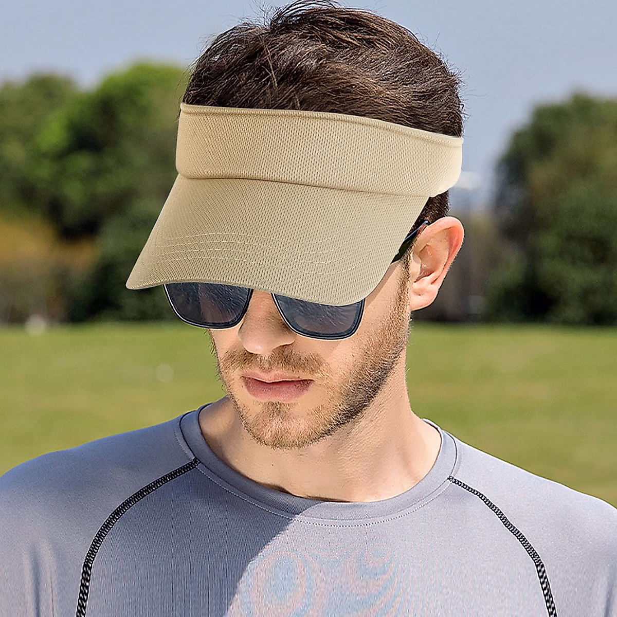 NTLWKR Sun Visor Hat Adjustable Velcro Outdoor Sports Cap for Men Women Adults