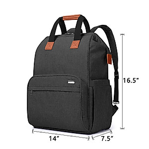 LUXJA Breast Pump Bag with Compartments for Cooler Bag and Laptop, Breast Pump Backpack with 2 Options for Wearing (Fits Most Major Breast Pump, Suitable for Working Mothers), Black