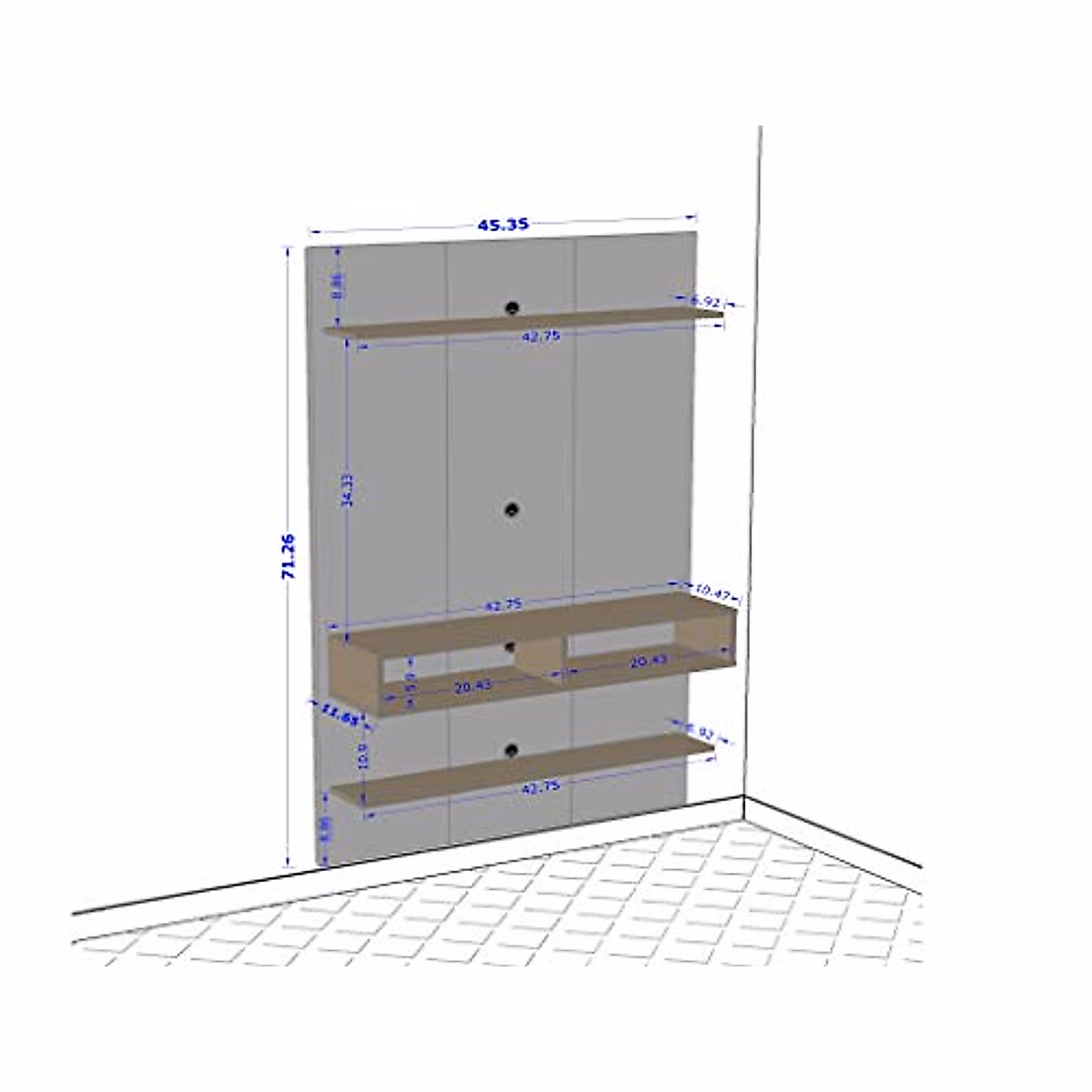 Manhattan Comfort Libra Floating Wall Entertainment Center, White