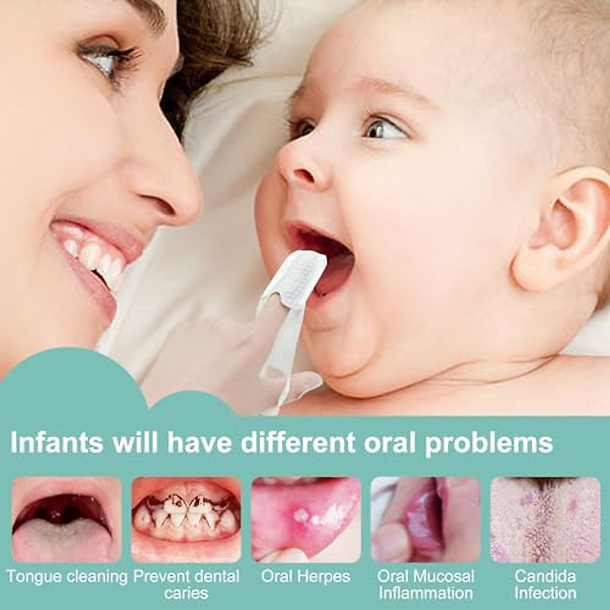 35PCS Finger Cots Baby Mouth Cleaner, Baby Tongue Cleaner Newborn Brushes Teeth With Fingers For 0-36 Months Toddler Care Of Baby Mouth, Baby Finger Toothbrush Cleans Teeth, Wipes Tongue Surface