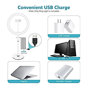Neewer Selfie Ring Light for Laptop Computer, 10" Dimmable Desktop LED Circle Light with Stand/Phone Holder/3 Light Modes for Video Conference/Webcam Chat/Makeup/Live Stream/Selfie (White)
