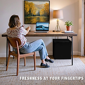 Manastin 1.7 Cu.Ft Mini Fridge with Freezer, Low Noise Compact Refrigerator, Adjustable Thermostat, Energy Saving, Stylish Small Fridge for Bedroom, Office, Dorm, Hotel. (Stylish Black)