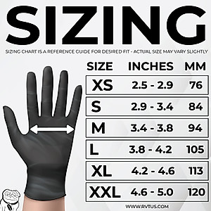 RVTUS Nitrile Gloves 5 Mil Disposable Gloves - Powder Free - Latex Free (100, X-Small)