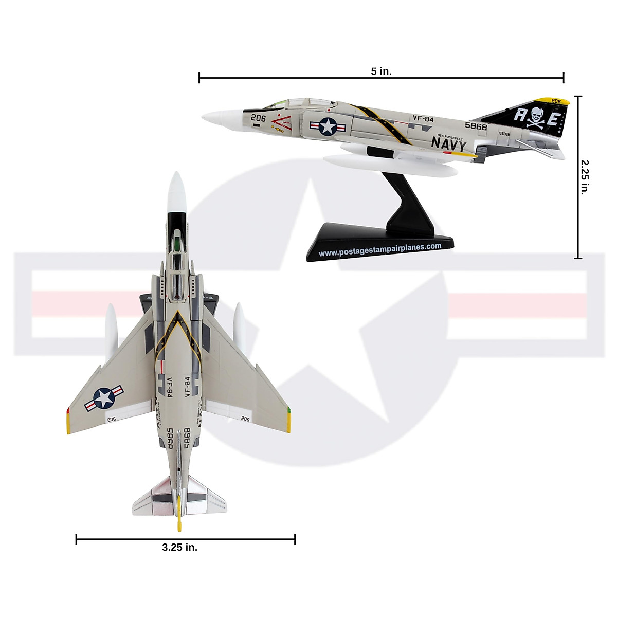 Daron Postage Stamp F4 Phantom II 1/155 Jolly Rogers VFA-84